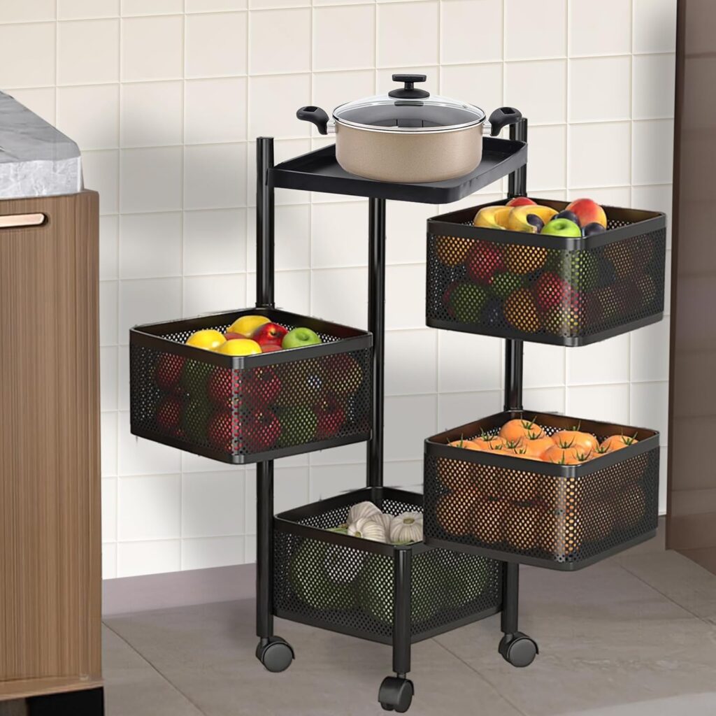 4-Layer Square Multipurpose Storage Trolley - nuvogadgets.com